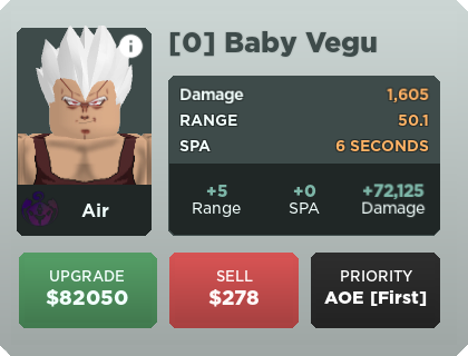 Baby Vegu (Baby Vegeta) | Roblox: All Star Tower Defense Wiki | Fandom