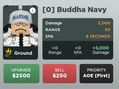 Buddha Navy (Sengoku) | Roblox: All Star Tower Defense Wiki | Fandom