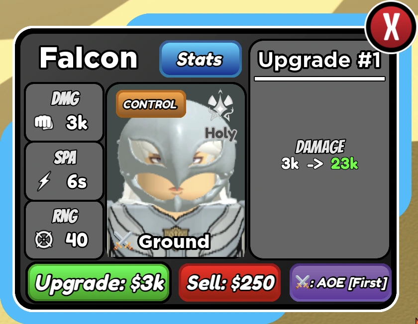 Falcon - Griffith | Roblox: All Star Tower Defense Wiki | Fandom