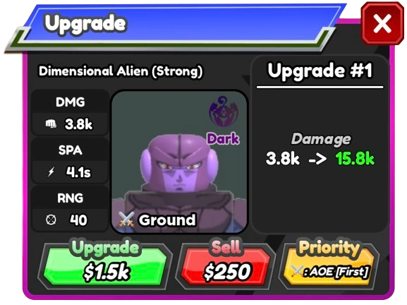 Dimensional Alien (Strong) - Hit (Pure Progress) | Roblox: All Star ...