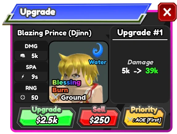 Blazing Prince (Djinn) - Alibaba (Djinn Equip) | Roblox: All Star Tower ...