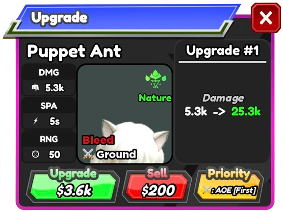 Puppet Ant (Neferpitou) | Roblox: All Star Tower Defense Wiki | Fandom