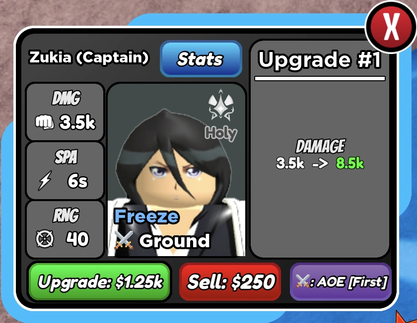 Zukia (Captain) - Rukia (Captain) | Roblox: All Star Tower Defense Wiki | Fandom