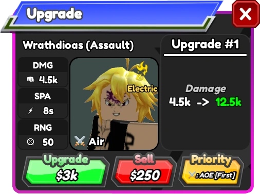 Wrathdioas (Assault) - Meliodas (Assault Mode) | Roblox: All Star Tower ...