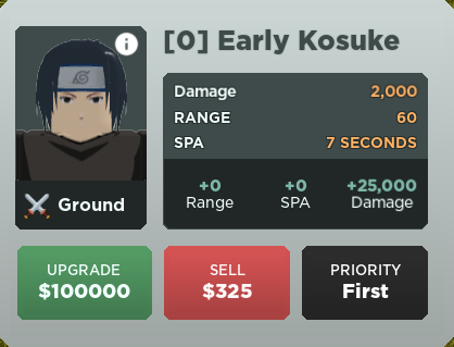 Early Kosuke (Kid Sasuke) | Roblox: All Star Tower Defense Wiki | Fandom