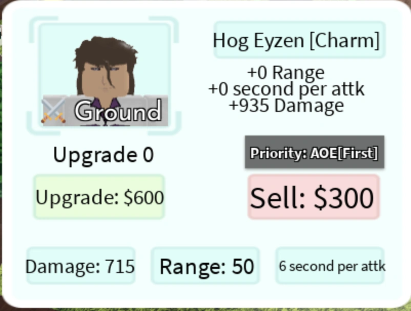 Hog Eyzen [Charm] - Aizen | Roblox: All Star Tower Defense Wiki | Fandom