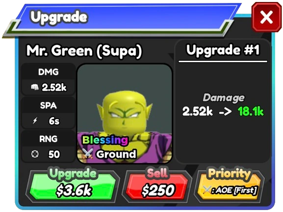 Mr. Green (Supa) - Piccolo (Power Awakening) | Roblox: All Star Tower ...