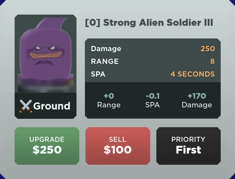 Strong Alien Soldier III - Aka | Roblox: All Star Tower Defense Wiki ...