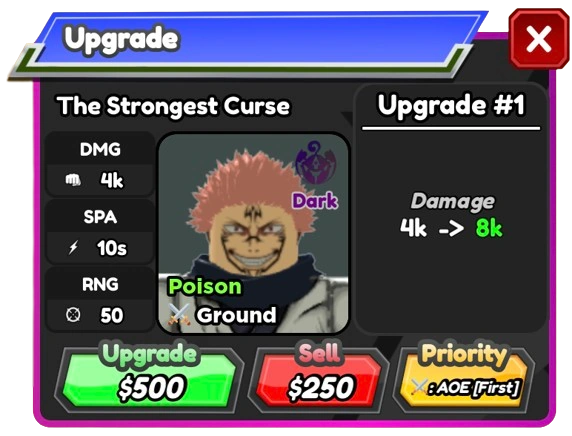 The Strongest Curse (Sukuna) | Roblox: All Star Tower Defense Wiki | Fandom