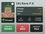 Koro F II - Roronoa Zoro | Roblox: All Star Tower Defense Wiki | Fandom