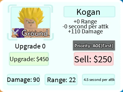 Kogan (Gohan) | Roblox: All Star Tower Defense Wiki | Fandom