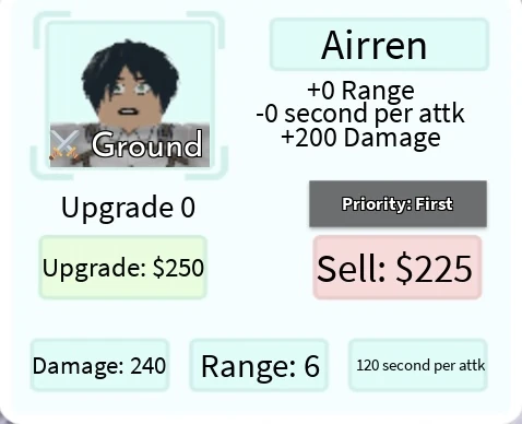 Airren (Eren Yeager) | Roblox: All Star Tower Defense Wiki | Fandom