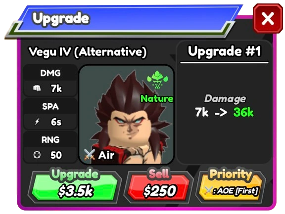 Vegu IV (Alternative) - Vegeta (SSJ4) | Roblox: All Star Tower Defense ...