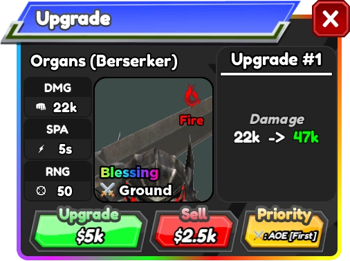 Organs (Berserker) - Guts (Berserker Armor) | Roblox: All Star Tower ...