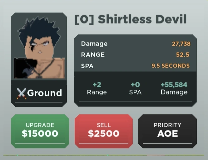 Shirtless Devil (Ice Devil Slayer Gray) | Roblox: All Star Tower ...