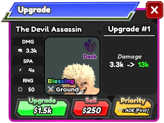 The Devil Assassin (Kure Raian) | Roblox: All Star Tower Defense Wiki ...