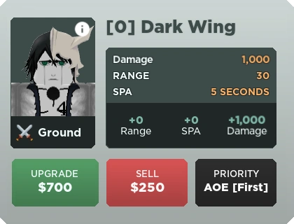 Dark Wing (Ulquiorra Cifer) | Roblox: All Star Tower Defense Wiki | Fandom