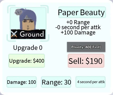 Paper Beauty (Konan) | Roblox: All Star Tower Defense Wiki | Fandom
