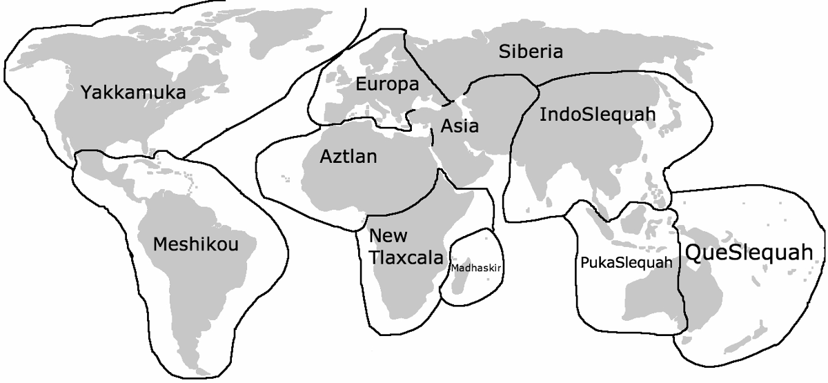 Continents (Quetzalcoatl's World) | Alternative History | Fandom