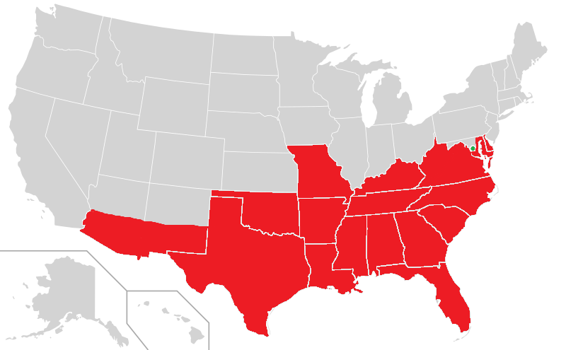 Confederate States Map