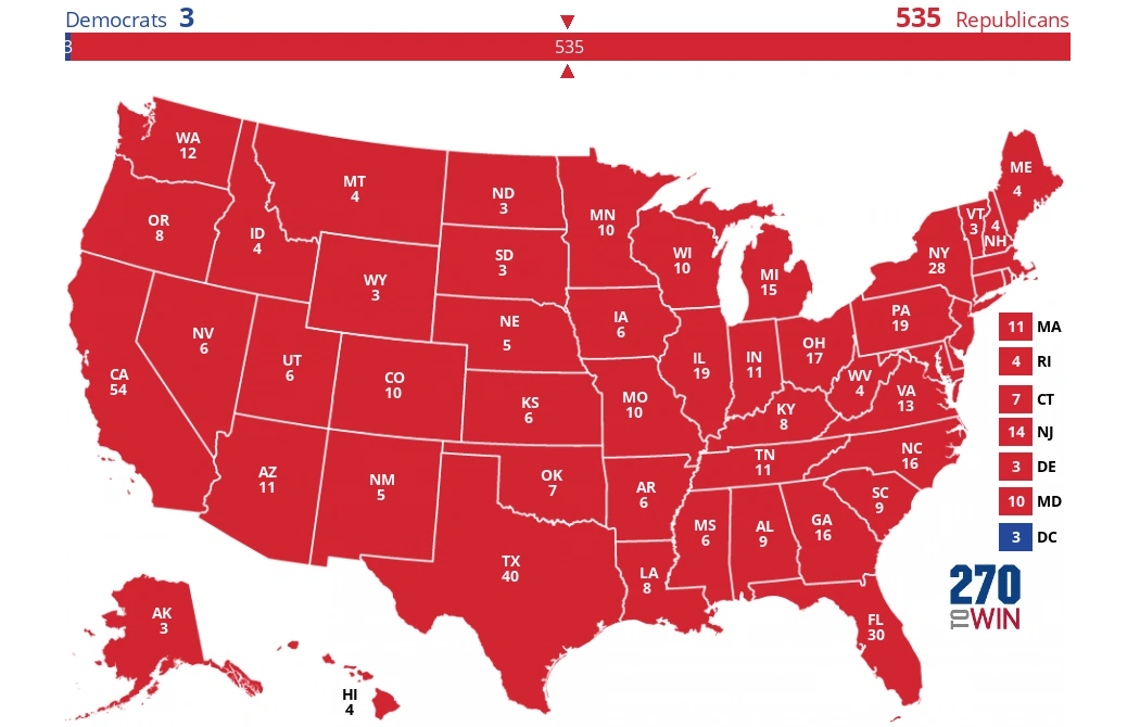 2024 United States Presidential Election 50 State Sweep | Alternative ...