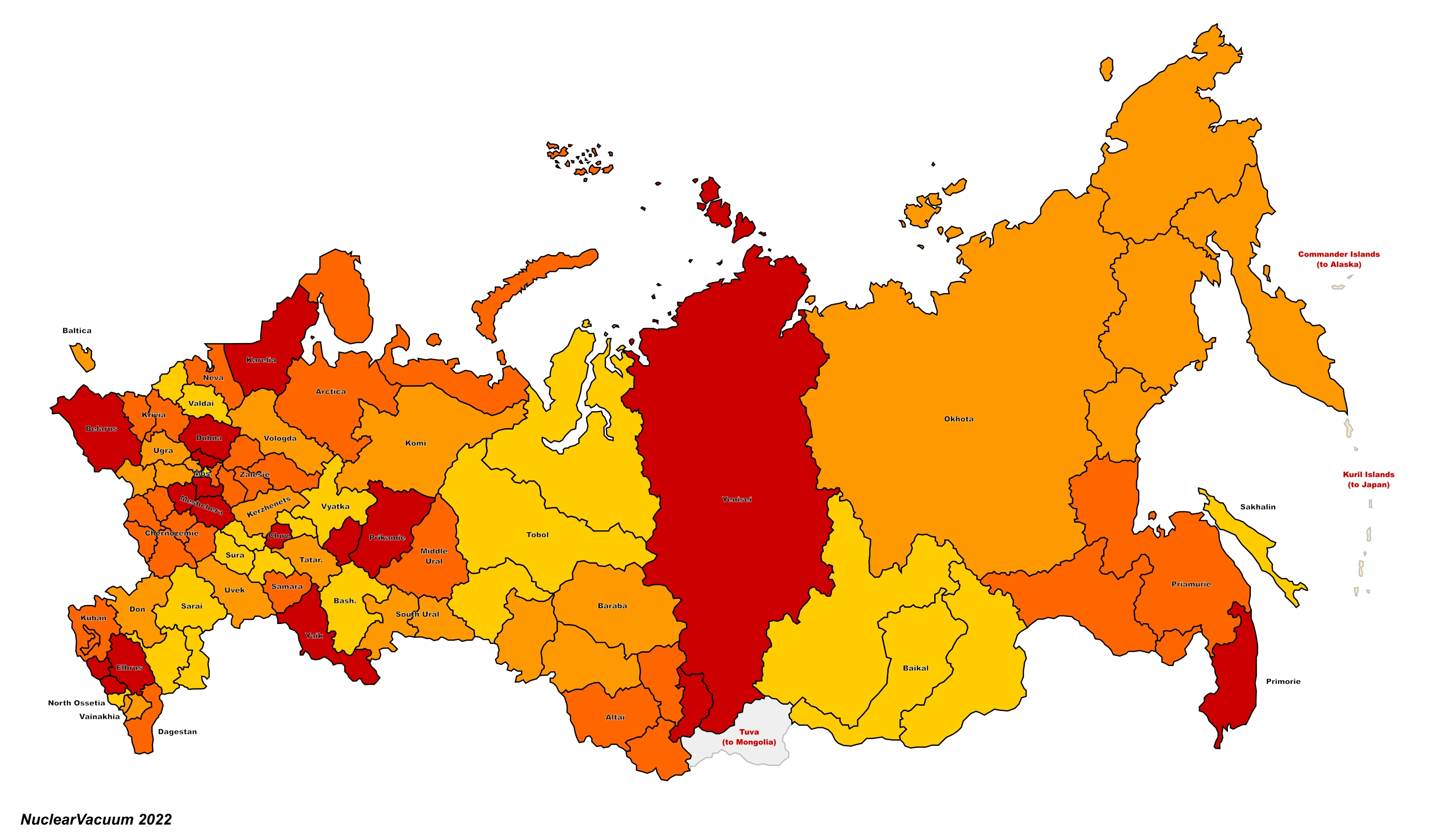 Map Of Russia And The Republics