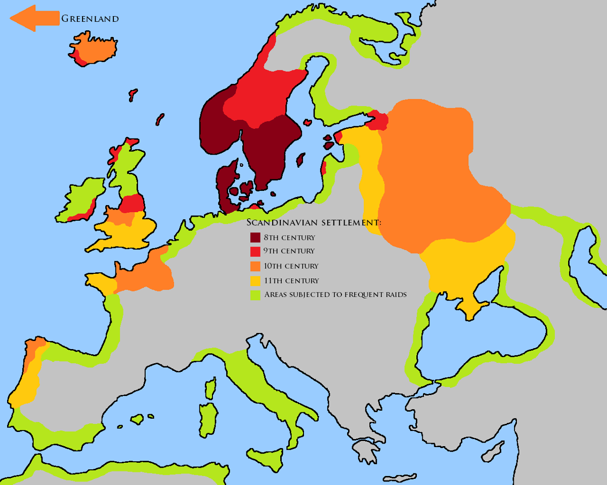Map Of The Viking Invasion Of Europe
