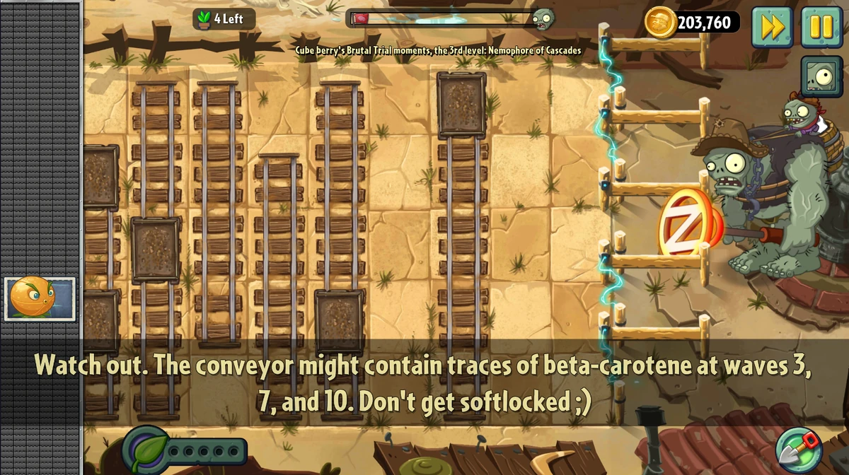 Cube berry's Brutal Trial moments, the 3rd level: Nemophore of Cascades | Plants vs. Zombies 2 ...