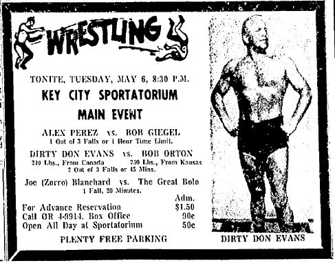 Abilene, TX - May 6, 1958 | Amarillo Wrestling Wiki | Fandom