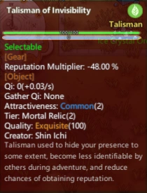 Talisman of Invisibility | Amazing Cultivation Simulator Wiki | Fandom