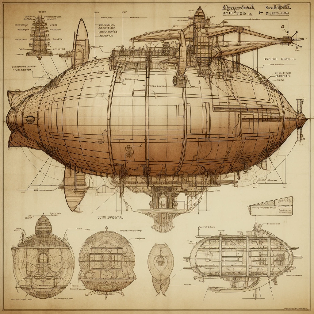 Steampunk Airship Blueprints