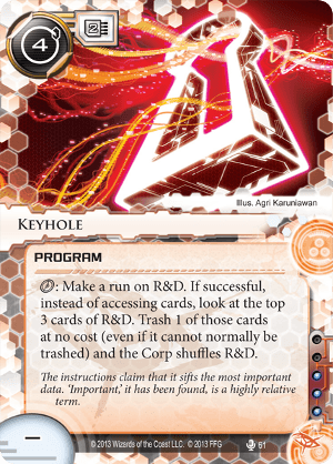 Keyhole | Android Netrunner Comprehensive Unofficial Rules Wiki | Fandom
