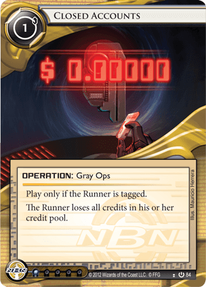 Closed Accounts | Android Netrunner Comprehensive Unofficial Rules Wiki | Fandom