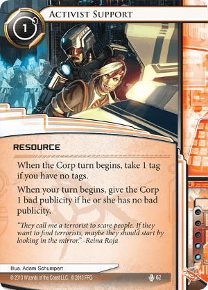 Activist Support | Android Netrunner Comprehensive Unofficial Rules Wiki | Fandom