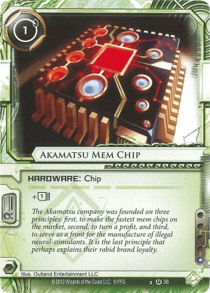 Akamatsu Mem Chip | Android Netrunner Comprehensive Unofficial Rules Wiki | Fandom