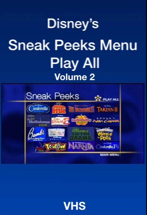 Sneak Peeks Menu Play All Volume 2 (2005-2006 DVD/VHS) | Angry Grandpa ...