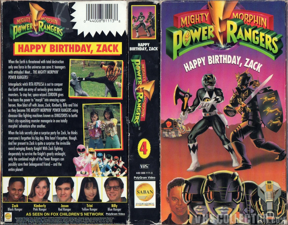 Mighty Morphin Power Rangers: Happy Birthday, Zack (1993-1994 VHS ...