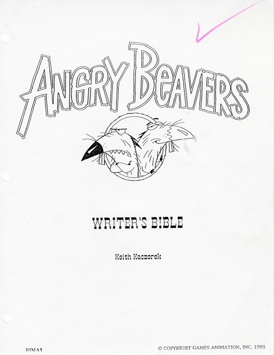 The Angry Beavers (1995 Pitch Bible) | The Angry Beavers Wiki | Fandom