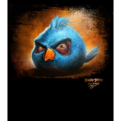 Blue Angry Bird Face Paint
