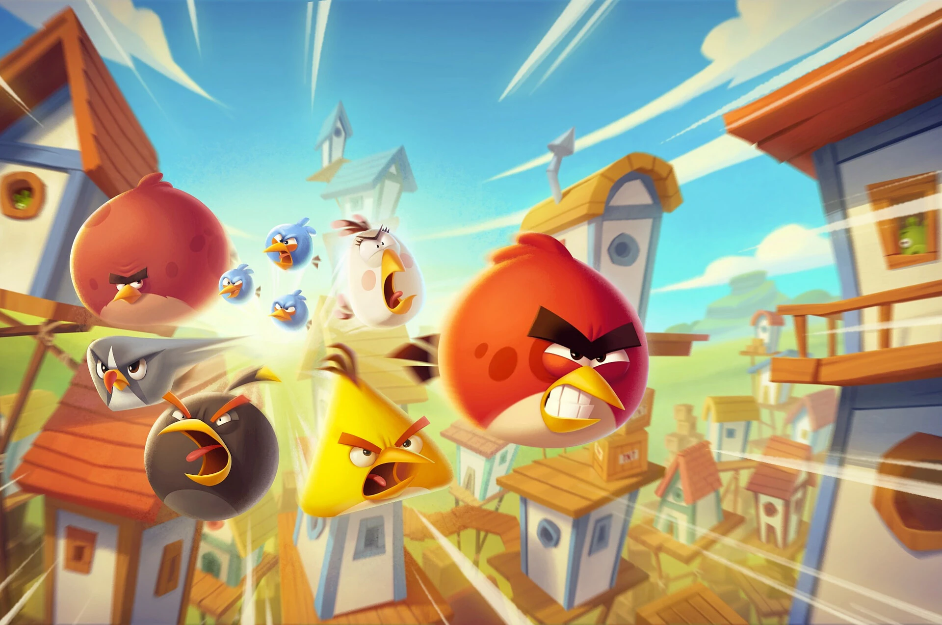 Female Angry Birds Flock