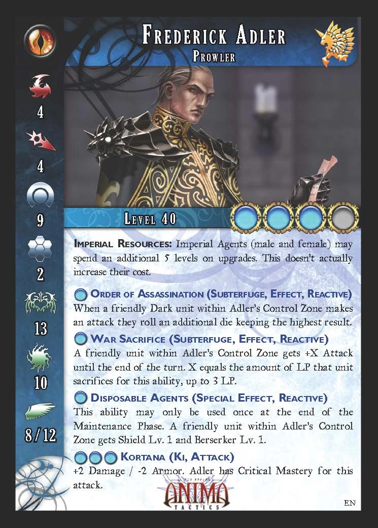 Frederick Adler | Anima Tactics Wiki | Fandom
