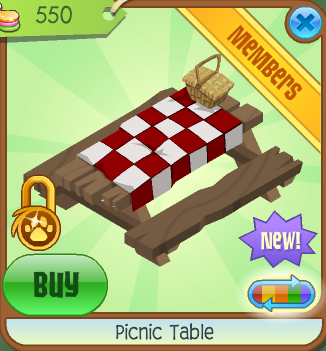 Picnic Table | Animal Jam Collectors Item Worth Wiki | Fandom