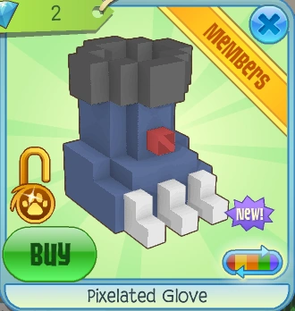 Pixelated Glove | Animal Jam Collectors Item Worth Wiki | Fandom