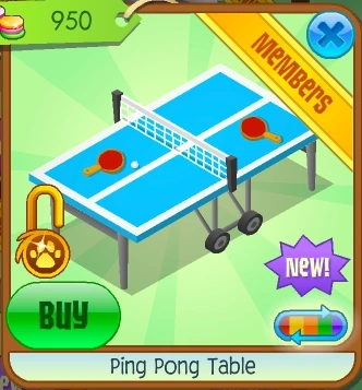 Ping Pong Table | Animal Jam Collectors Item Worth Wiki | Fandom