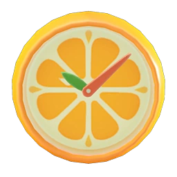 Orange wall-mounted clock | Animal Crossing Wiki | Fandom