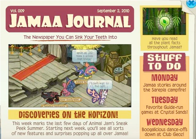 Jamaa Journal (Volume 009) | AnimalJam Archives Wikia | Fandom
