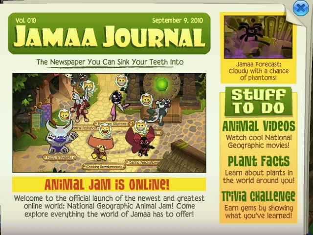 Jamaa Journal (Volume 010) | AnimalJam Archives Wikia | Fandom