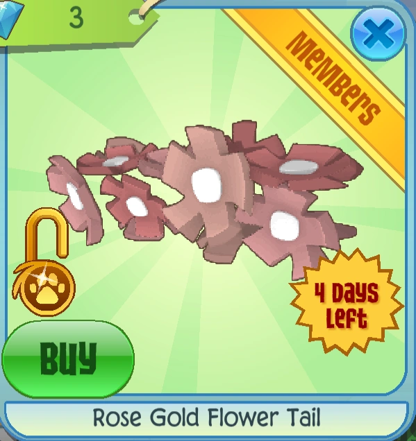 Rose Gold Flower Tail | Animal Jam Classic Wiki | Fandom