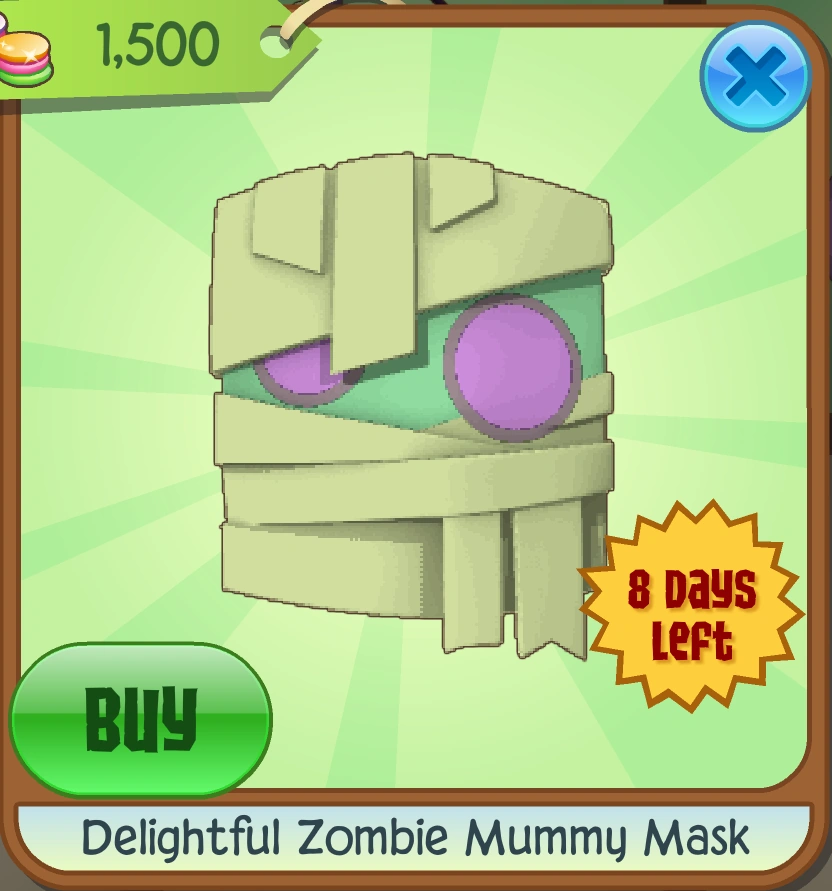 Delightful Zombie Mummy Mask | Animal Jam Classic Wiki | Fandom