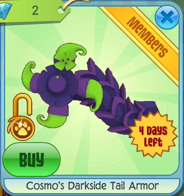 Cosmo's Darkside Tail Armor | Animal Jam Classic Wiki | Fandom